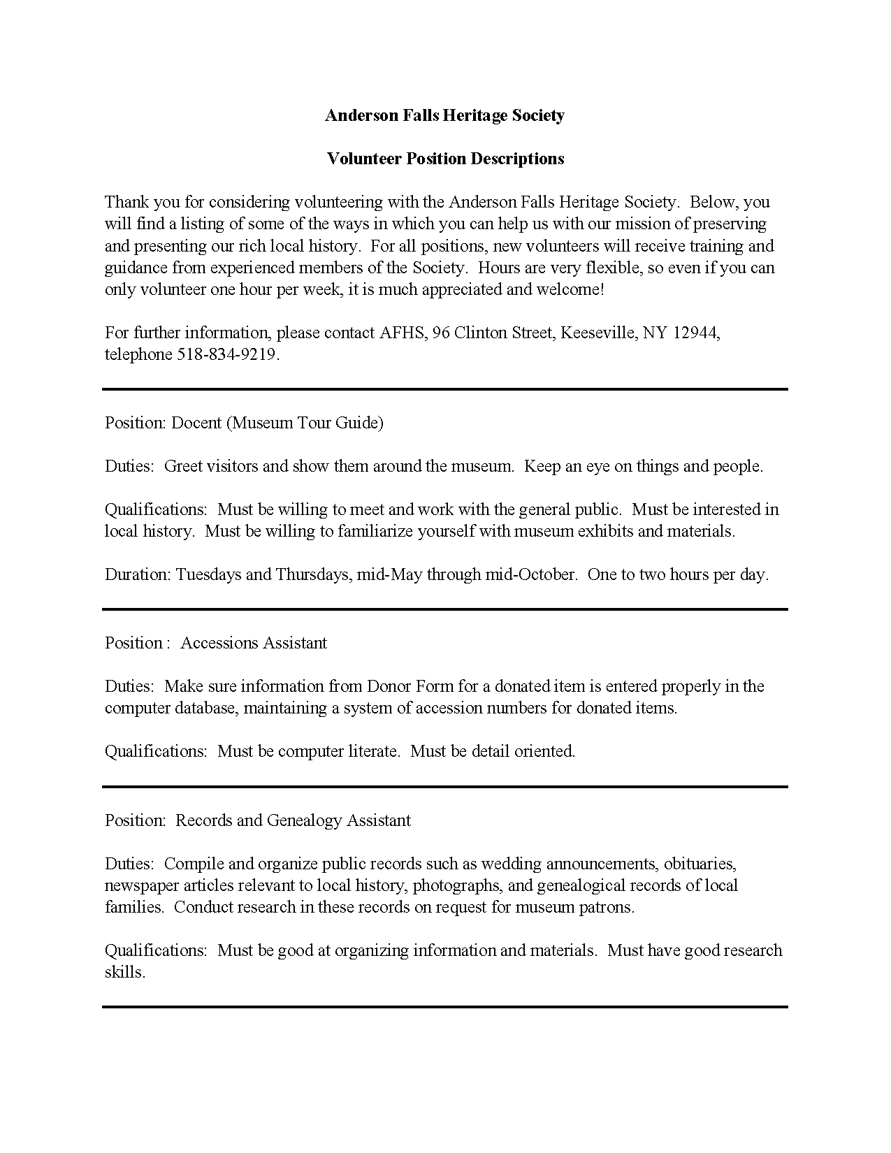 Membership | Anderson Falls Heritage Society